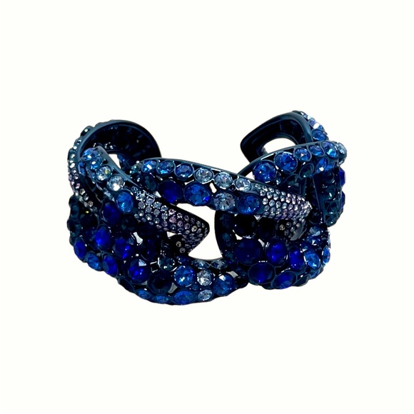 Swarovski | Jewelry | Swarovski Tabloid Blue Crystal Cuff Bracelet | Poshmark